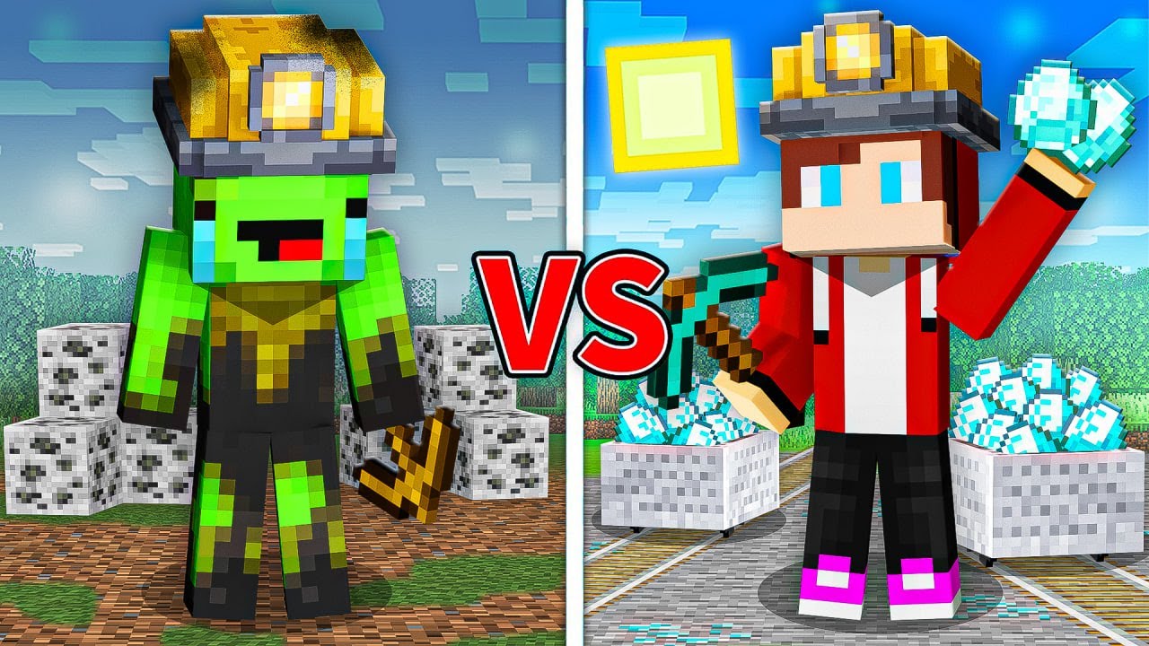 Noob MINER Mikey VS PRO MINER JJ Battle - Minecraft Maizen - YouTube