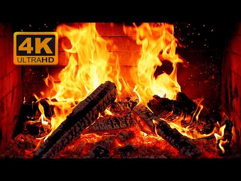 4K Konforlu Şömine 🔥 Derin Uyku ve Rahatlatıcı Geceler İçin ÇITIRDAYAN Ateş Sesleri