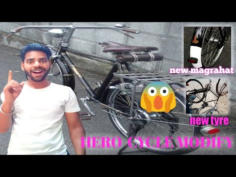 Hero Cycle modify😱 Hero Cycle modified black| cycle new tyre |Star2vlog ...