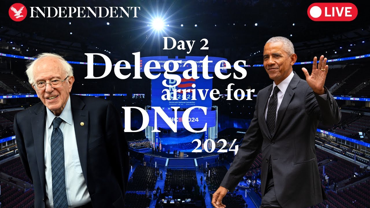 Live: Delegates arrive at the United Center on second day of DNC - YouTube