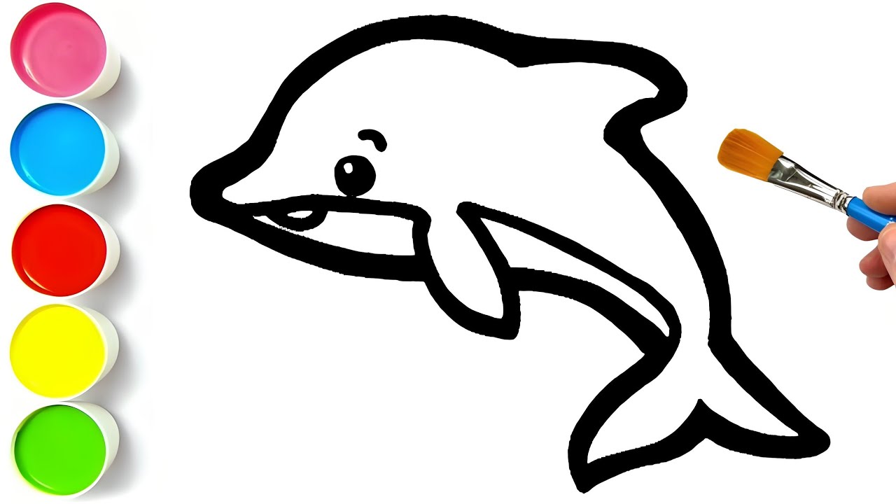 how to draw dolphin drawing for kids #viral @craftetablekids @art_craft ...