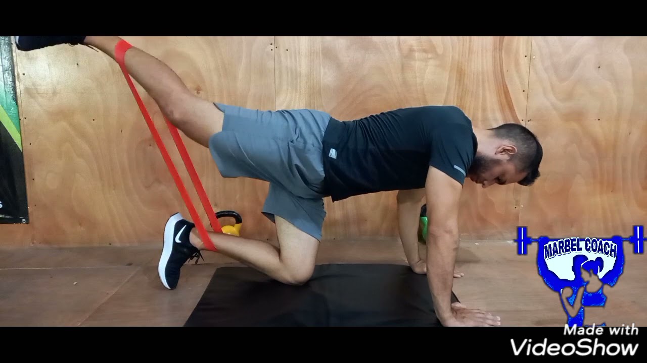 Extensión de cadera con banda elástica - YouTube