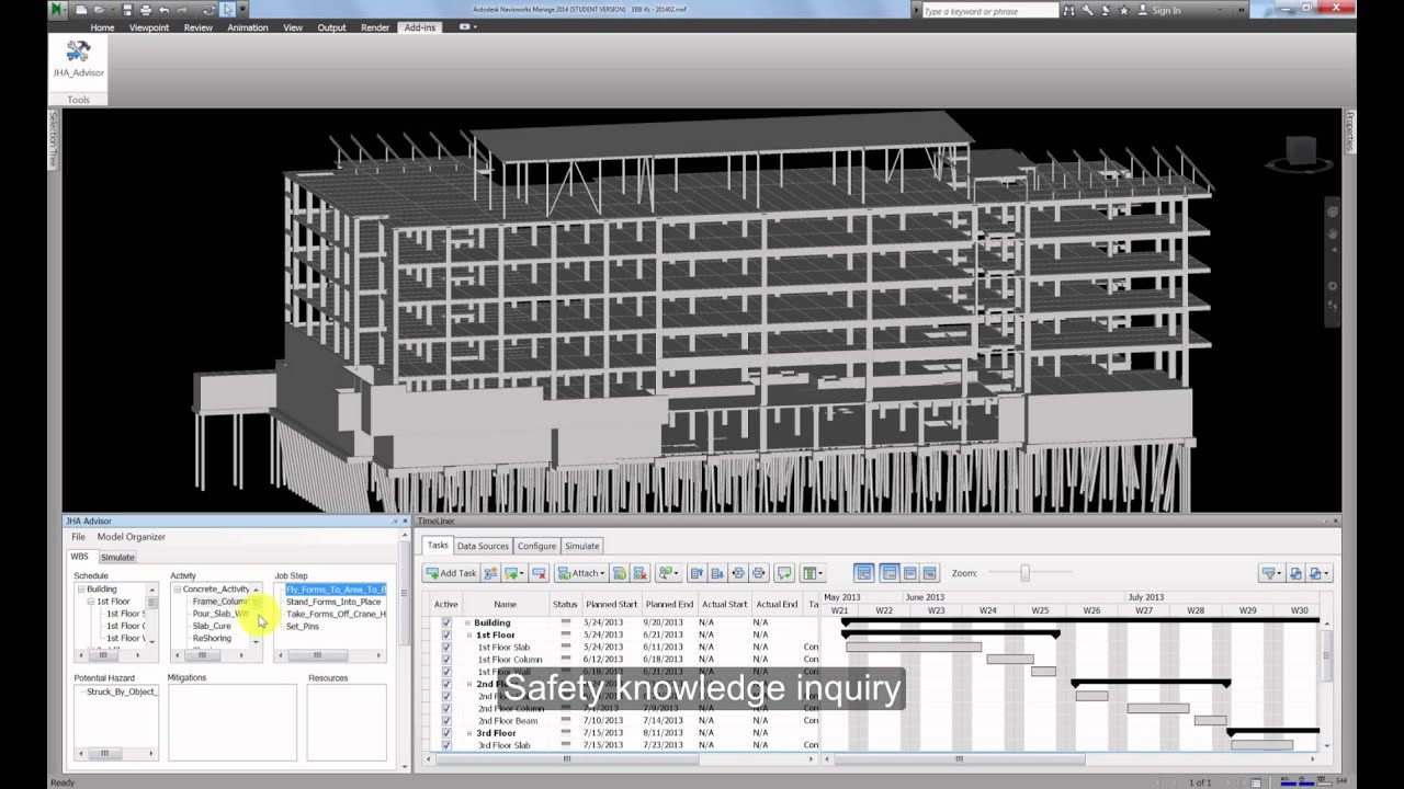 Job Hazard Analysis in Building Information Modeling (Navisworks plug ...