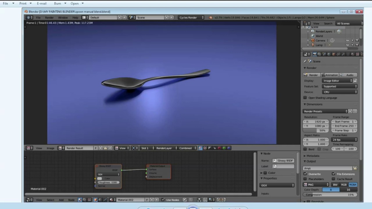 CREATE SPOON IN BLENDER IN 5 MINUTES - YouTube