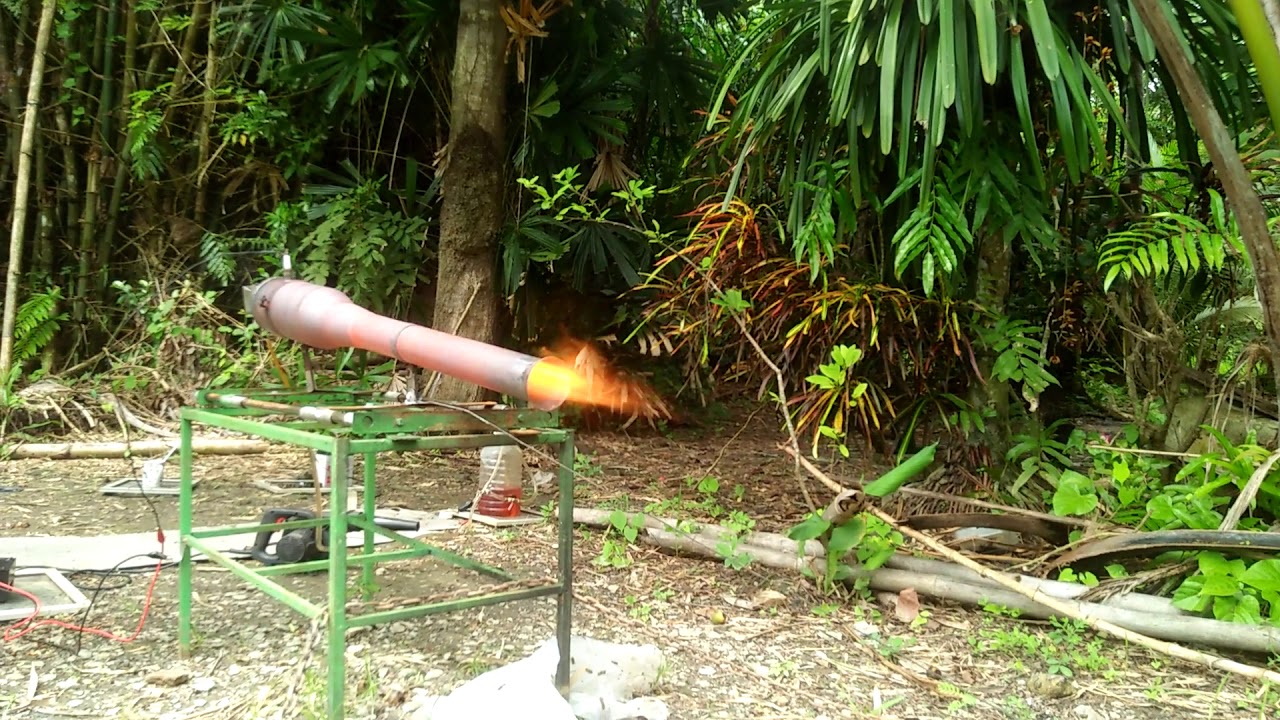 Test engine performance Pulse Jet Argus 113 mm. Use Gasoline - YouTube