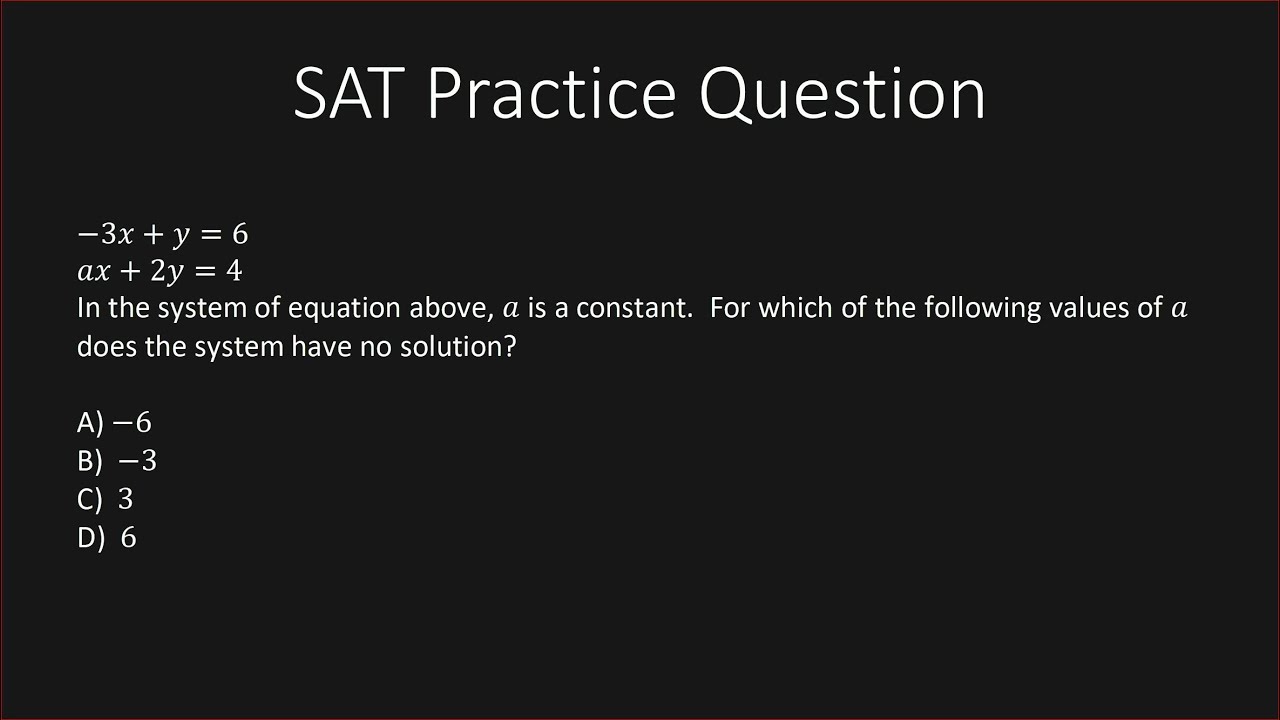 SAT Question Example 8 (CAN YOU SOLVE THIS??????) - YouTube