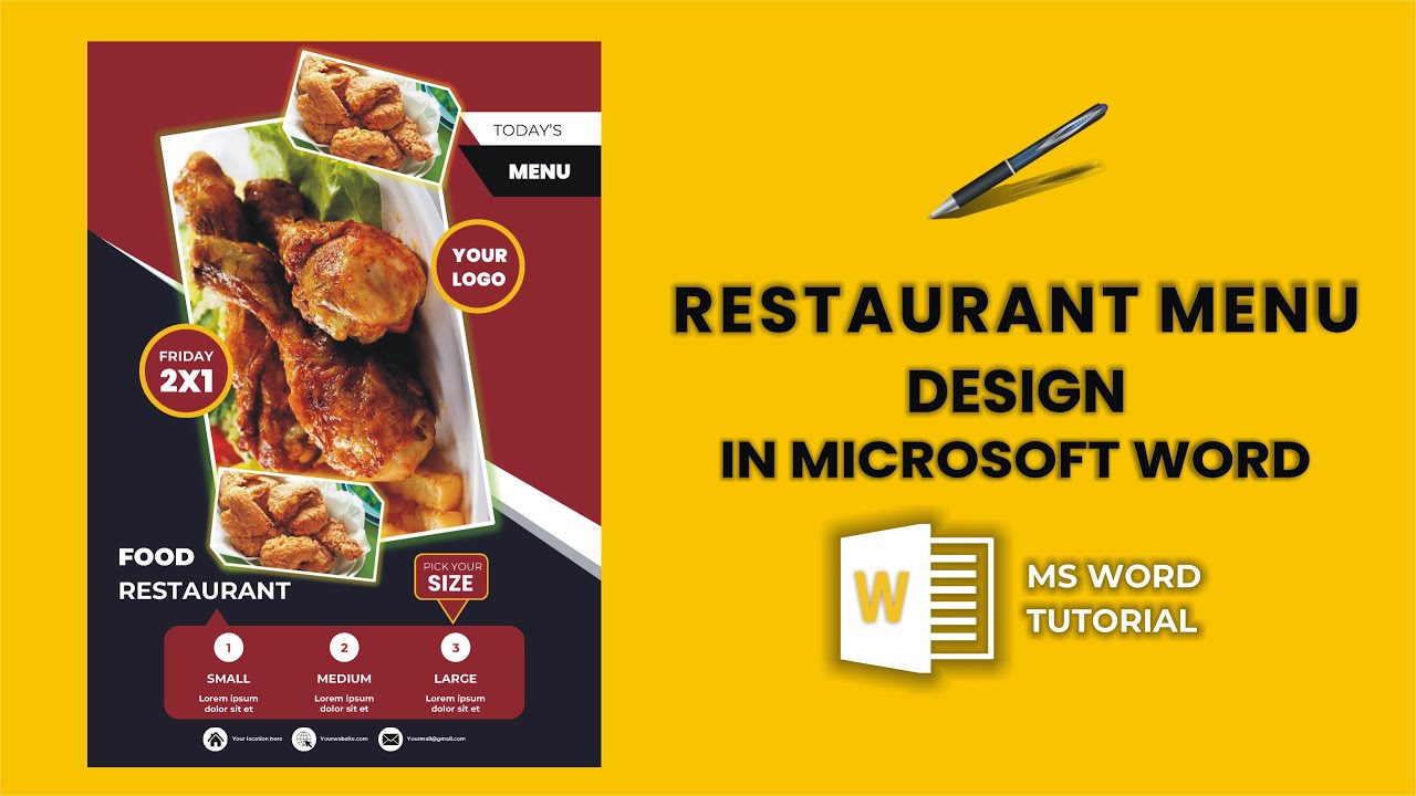 How to make your Restaurant Menu Design in Microsoft Word / MS WORD ...