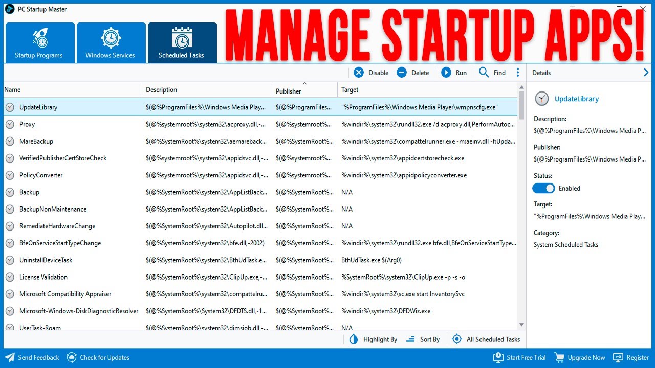 Manage your Startup Apps, Services & Scheduled Tasks for Free with PC ...