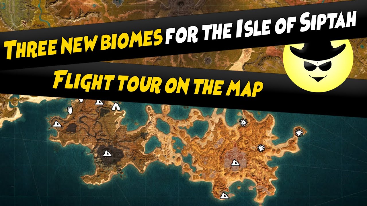 Three new biomes for the Isle of Siptah | Flight tour on the map ...
