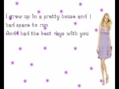 Taylor Swift - The Best Day Lyrics - YouTube
