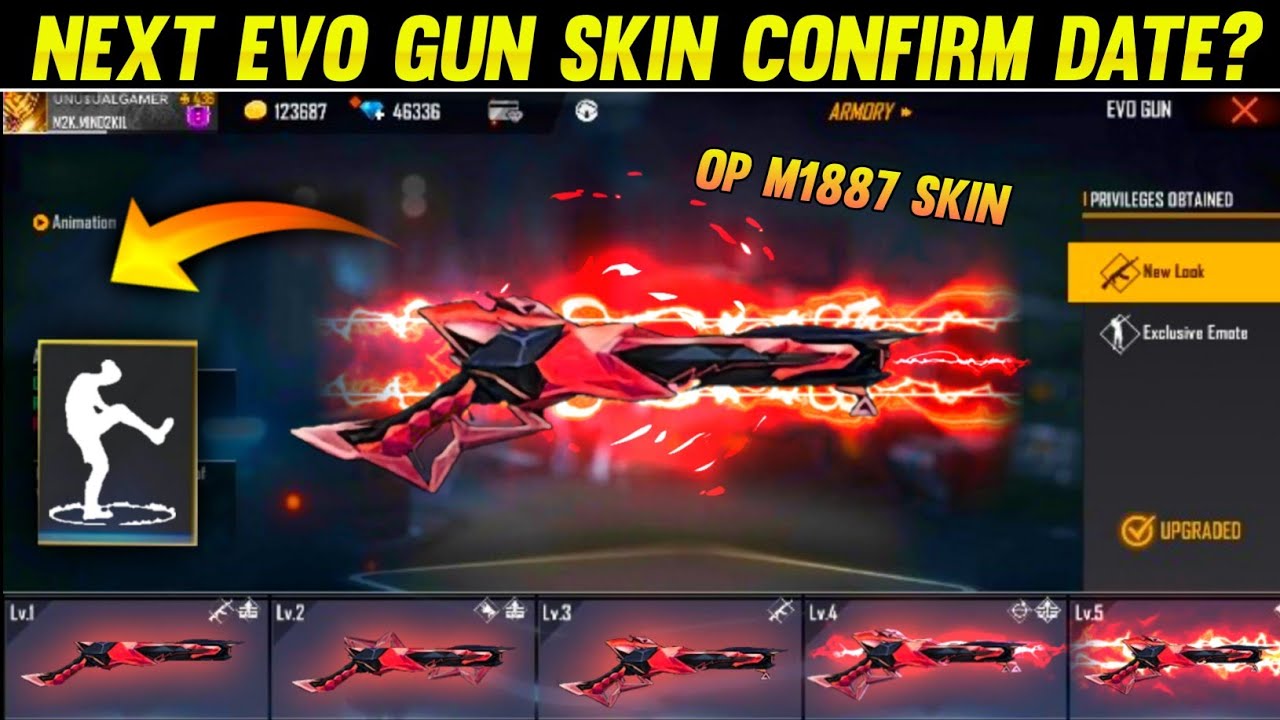 NEW M1887 GUN SKIN EVENT | NEXT EVO GUN FREE FIRE|NEXT EVO M1887 GUN ...