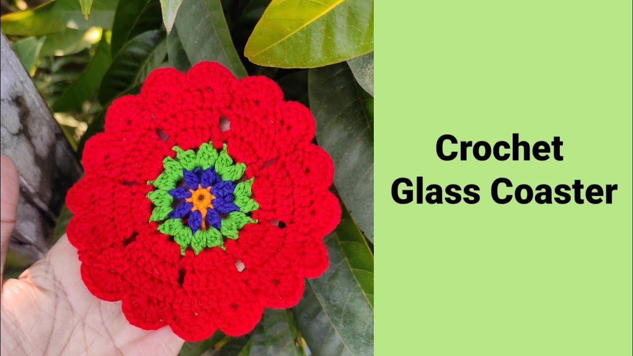 Crochet Glass Coaster (English Tutorial) # 4 - YouTube