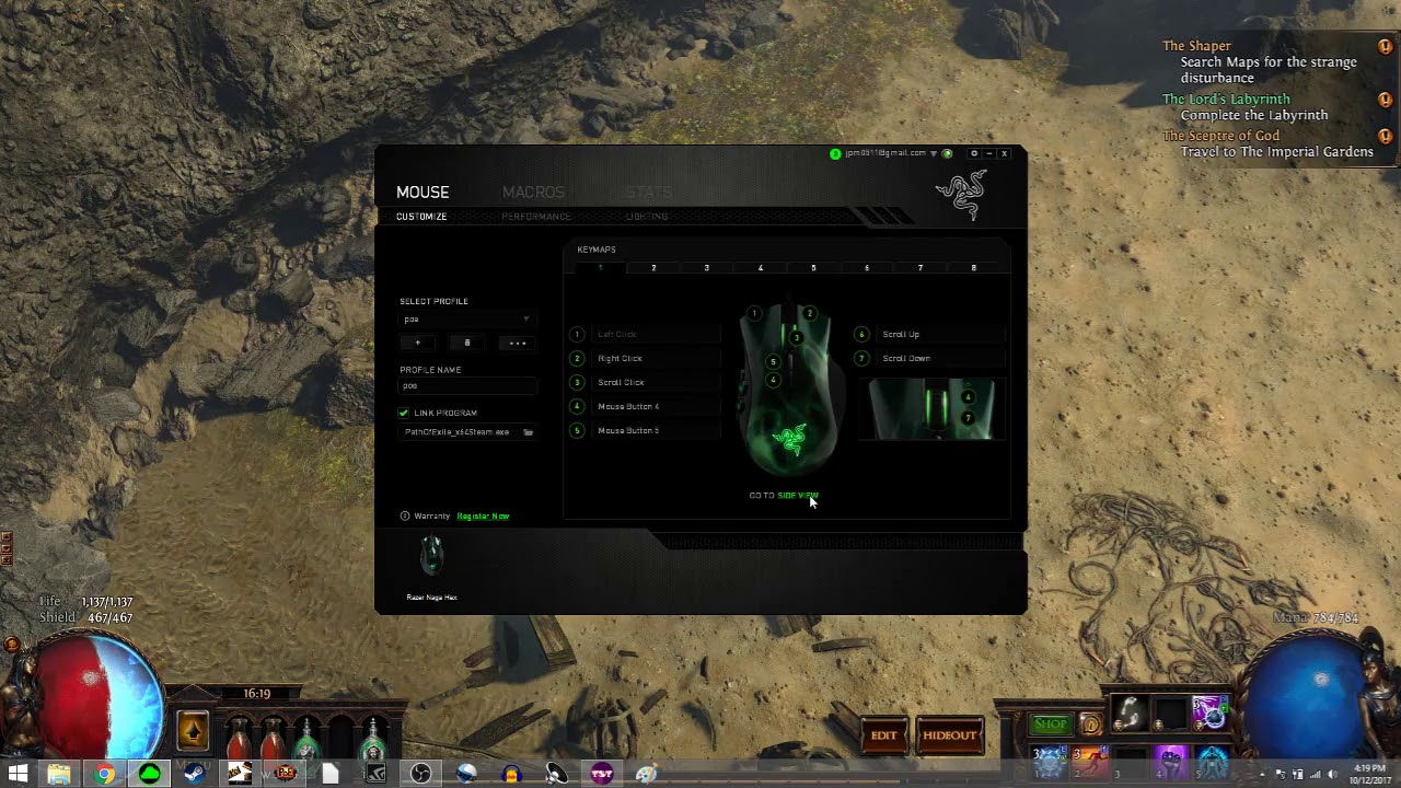 How to make PoE movement skills suck less using Razer Synapse - YouTube