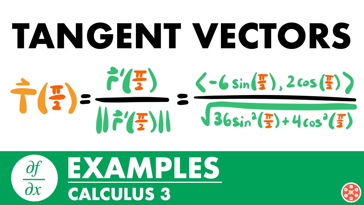 Tangent Vector Examples | Calculus 3 - JK Math - YouTube