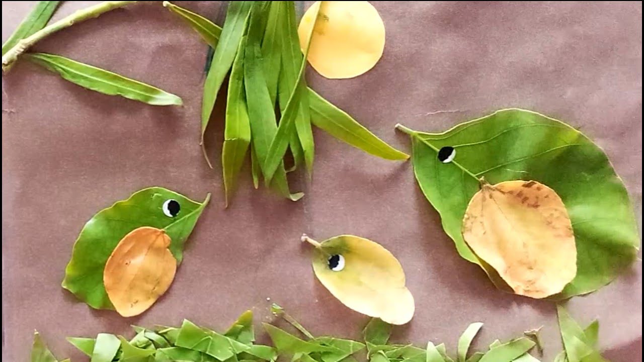 Leaf Art Techniques || Leaf Art Project For School Kids - YouTube