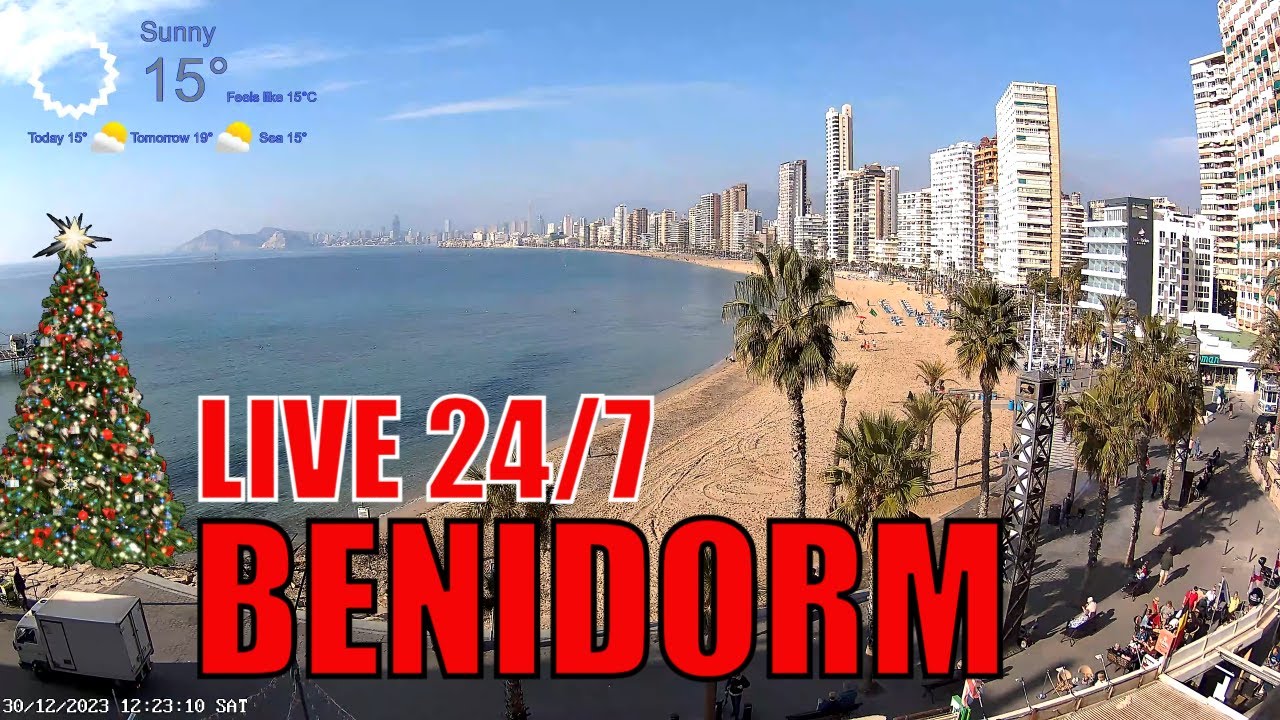 Benidorm Live Beach Cam 🇪🇸 Streamed 30th December 2023 (1) - YouTube