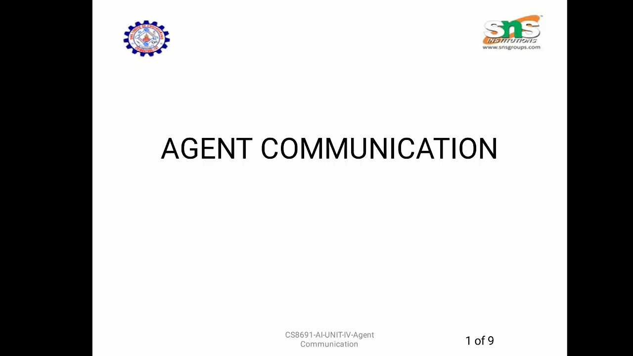 CS8691-Artificial intelligence-Agent Communication - YouTube