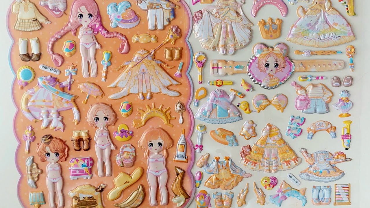 [Dolly Sticker] Top model cute Chibi Princess stickers _ Doll Dress up ...
