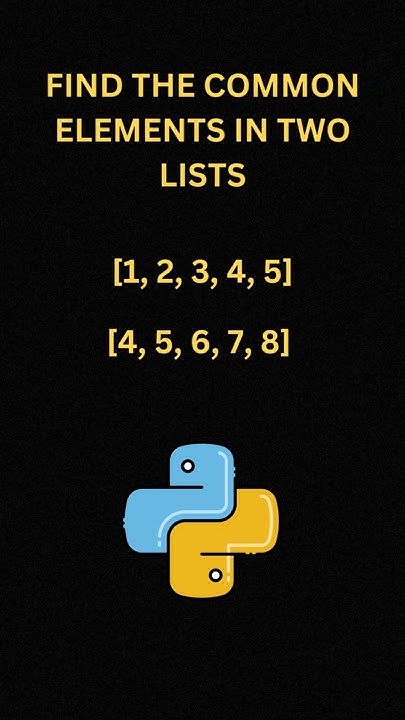 How to Find the Common Elements in Two Lists in Python - YouTube