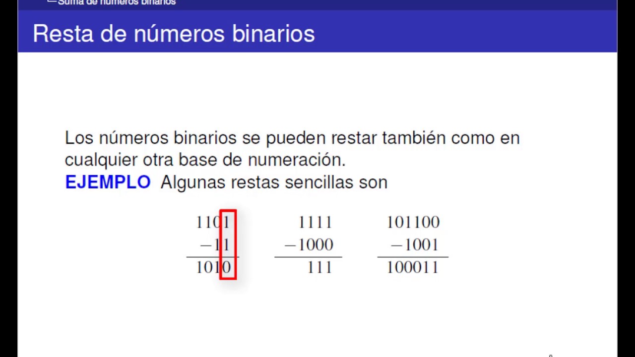 1-1 Operaciones aritméticas con números en base 2 - YouTube
