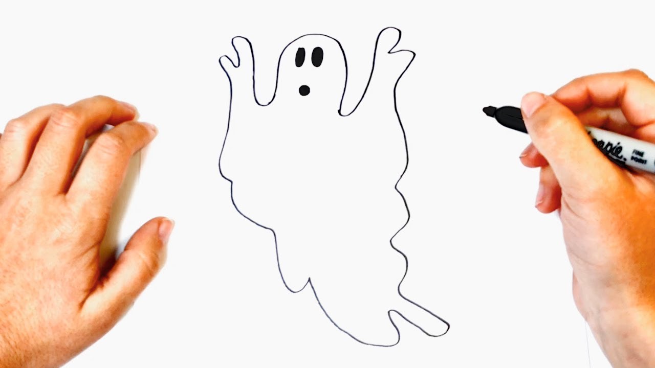 How to draw a Ghost Step by Step | Ghost Drawing Lesson - YouTube