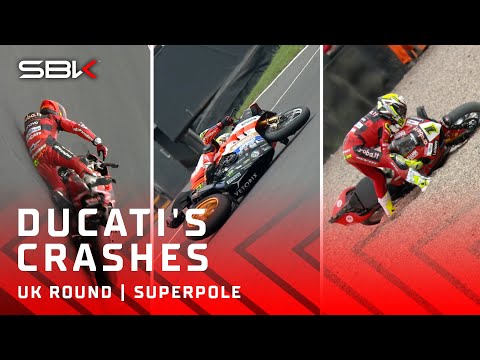 Ducati's riders ALL CRASH in Superpole 🤯 | #GBRWorldSBK 🇬🇧