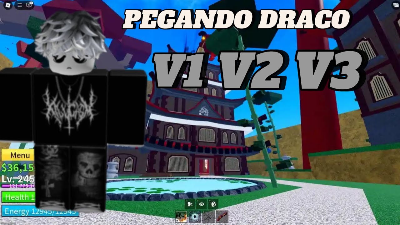 Pegando draco V1 V2 V3 no blox fruit - YouTube