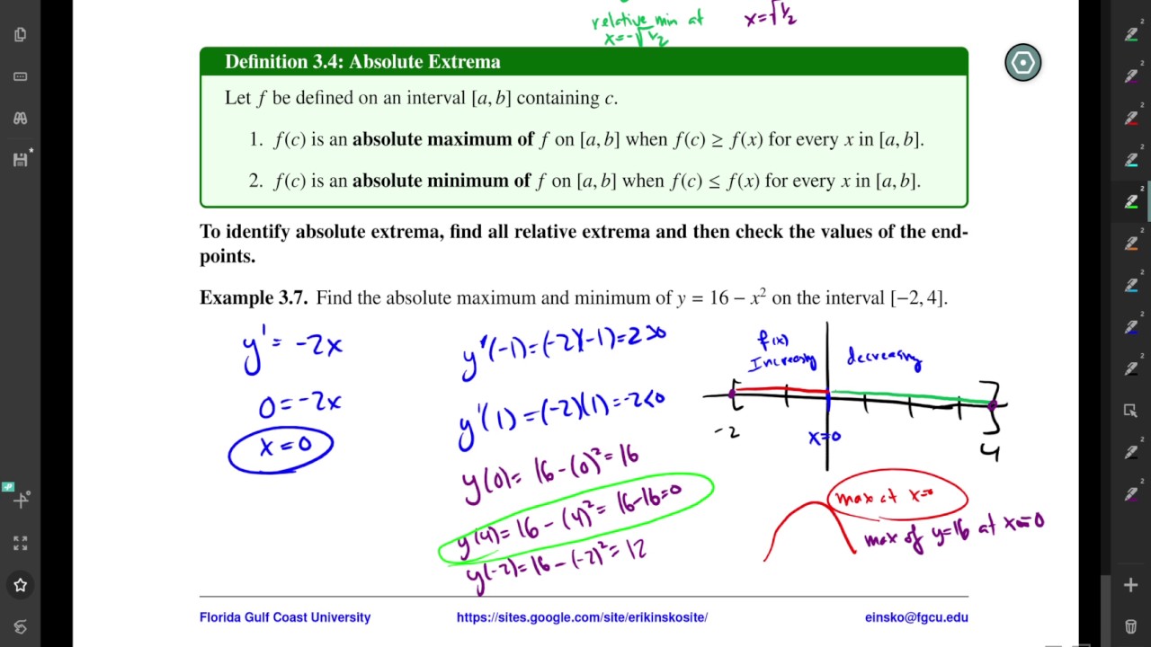 Elementary Calculus Example 3 7 - YouTube