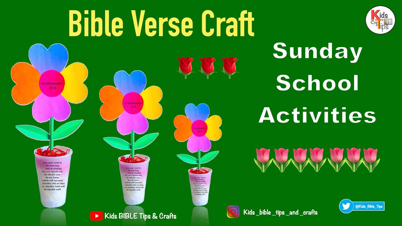 Summer Sunday School Activities |🌹🪴 | Bible Verse Craft ...