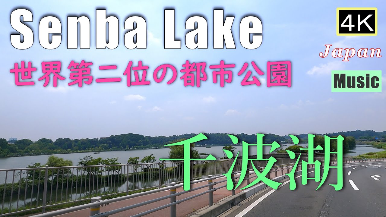 4K【千波湖・水戸】世界第二位の都市公園をドライブ Senba Lake - YouTube