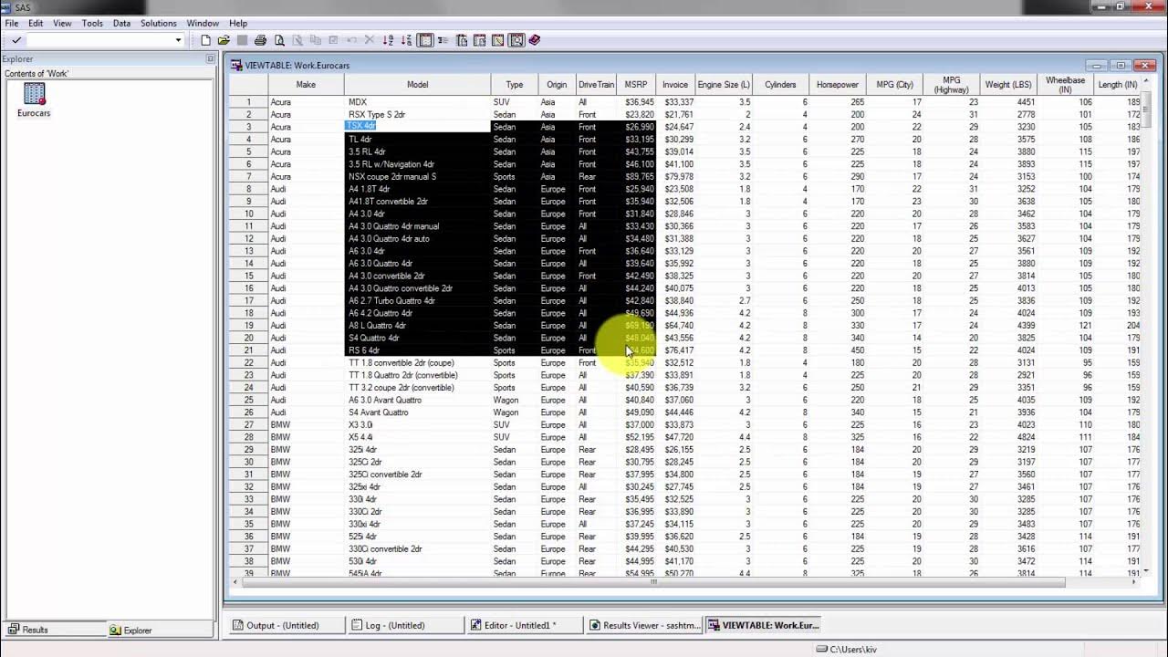 Introduction to SAS - Subsetting Data (Module 04) - YouTube