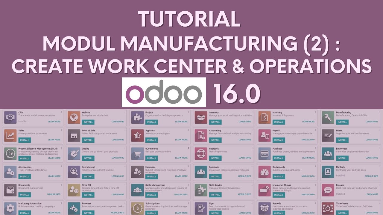 Modul Manufacturing [Part 2] - Create Work Center & Operations - YouTube