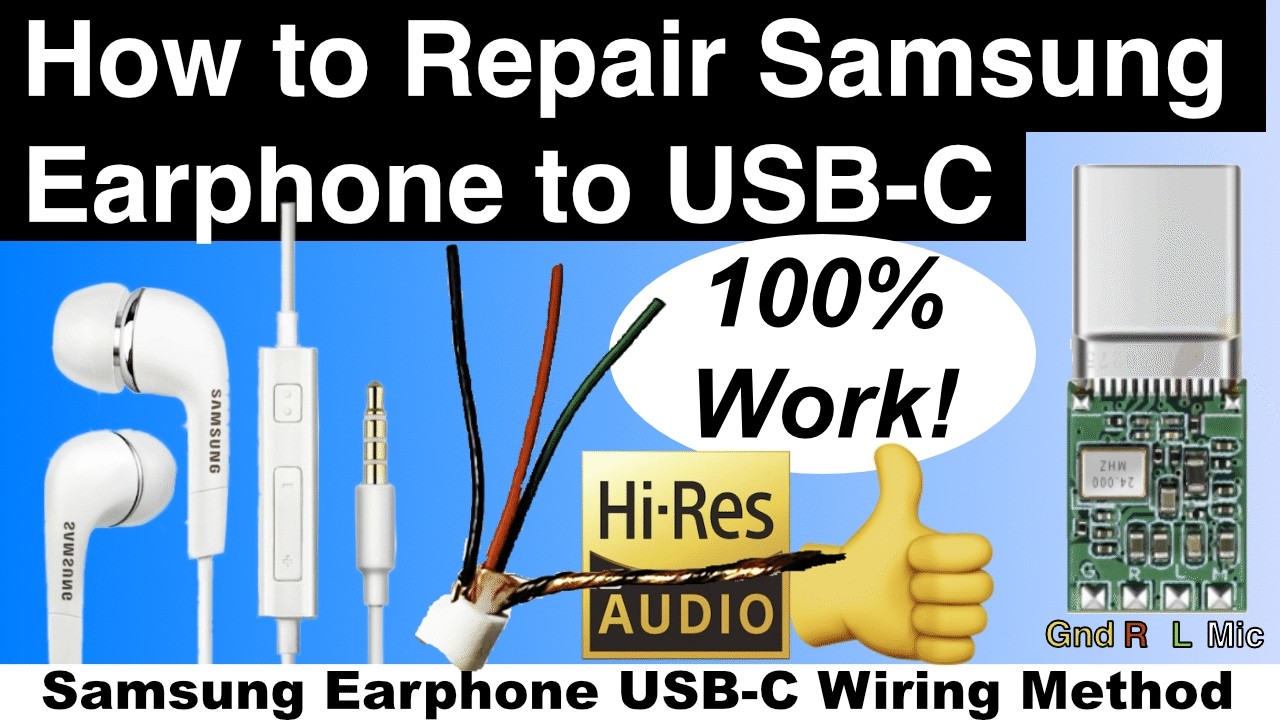 How to Repair Fix Earphone with USB C Hi-Res Audio HiFi for Samsung ...