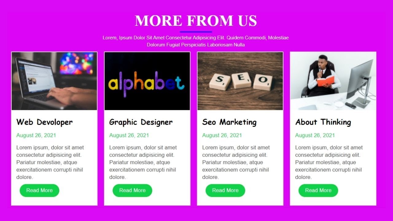 how to make a blog post section with html and css. - YouTube