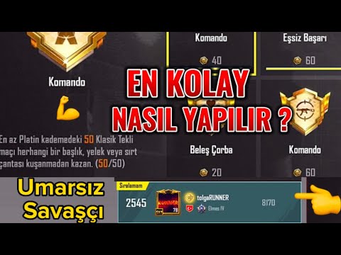 UMARSIZ SAVAŞÇI ( KOMANDO ) BAŞARIMINI YAPMAK  ARTIK ÇOK DAHA KOLAY