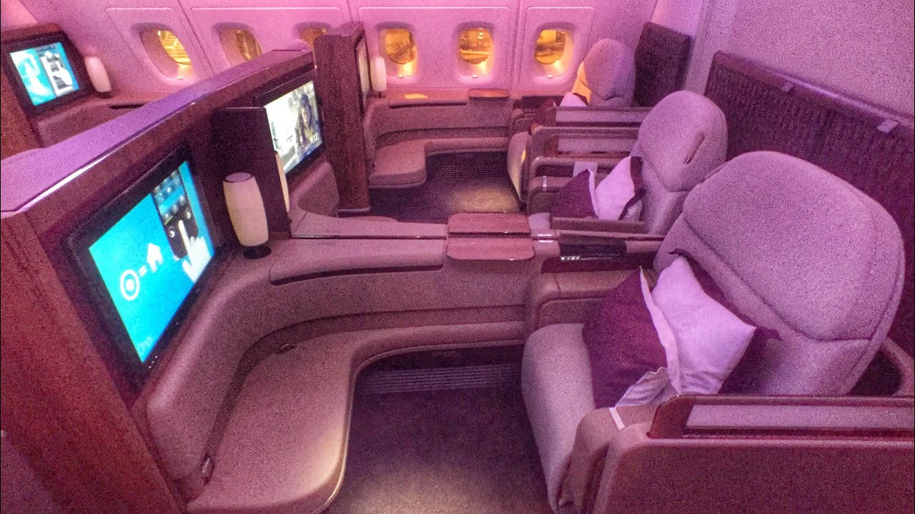 Qatar Airways A380 First Class Doha - Bangkok - YouTube