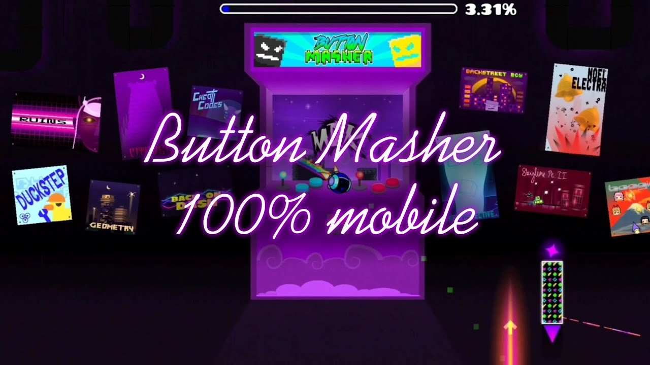 Button Masher 100% mobile + gold chest | Geometry Dash FR - YouTube
