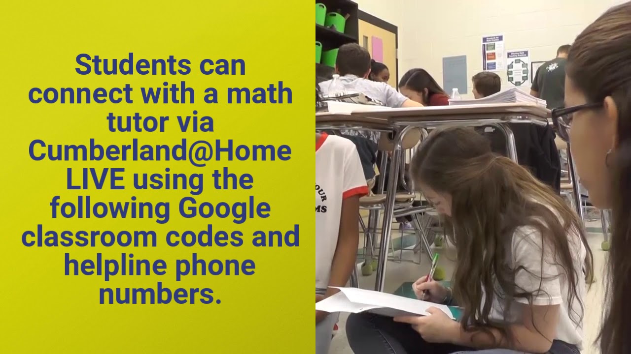 Cumberland@Home LIVE Math Tutoring - YouTube