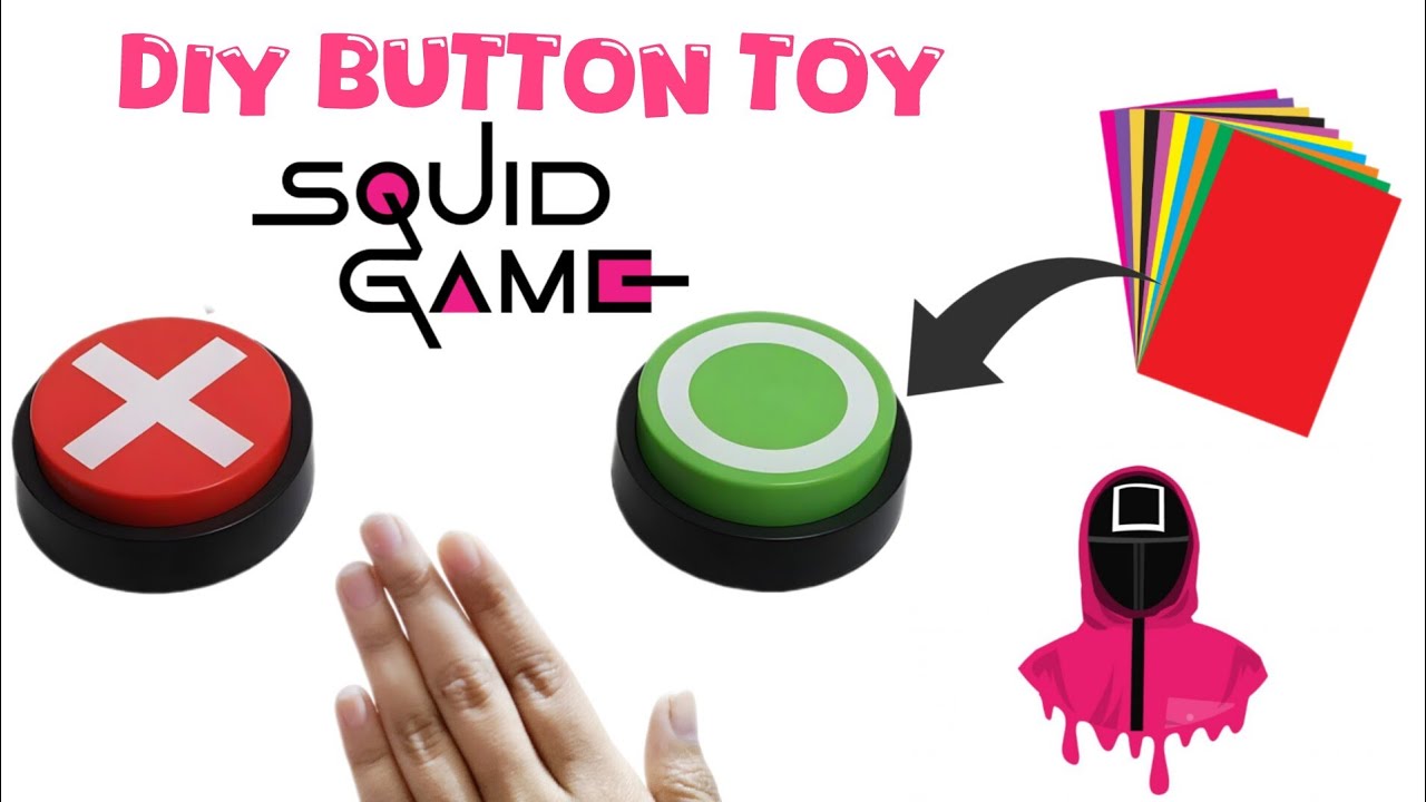 How To Make Squid Game Button Toy/ DIY Squid Game Button with Paper ...