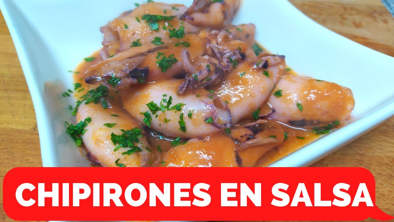 RECETA DE CHIPIRONES😍 EN SALSA - YouTube