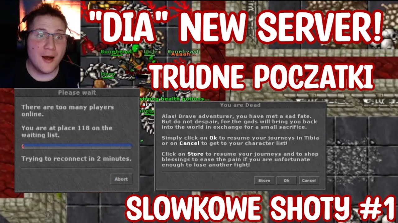 DIA #1 - Nowy serwer, trudne początki | Tibia | DIA - Slowkowe Shoty #1 - YouTube