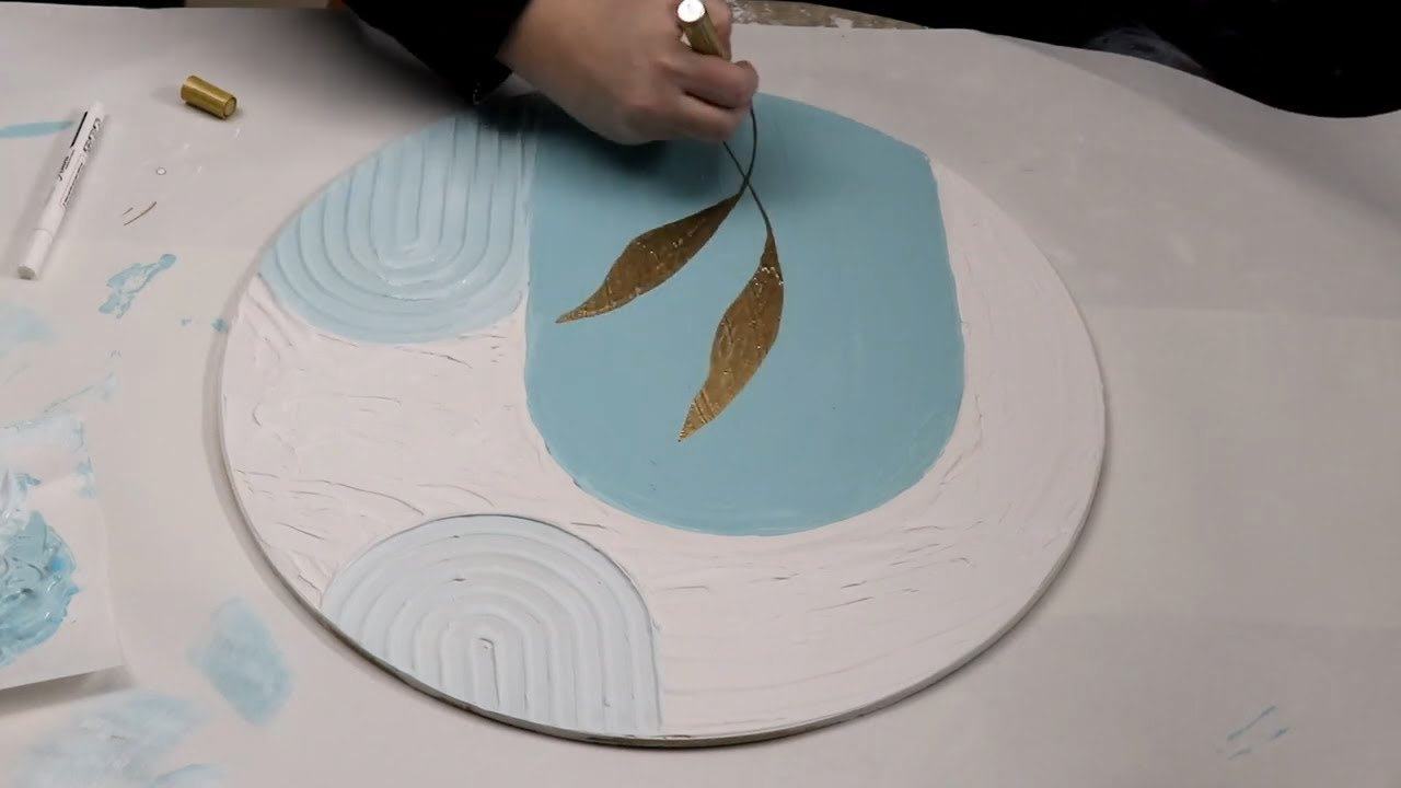 (94) Gorgeous DIY Texture Wall Art with Gold Oil Paint Accents - YouTube