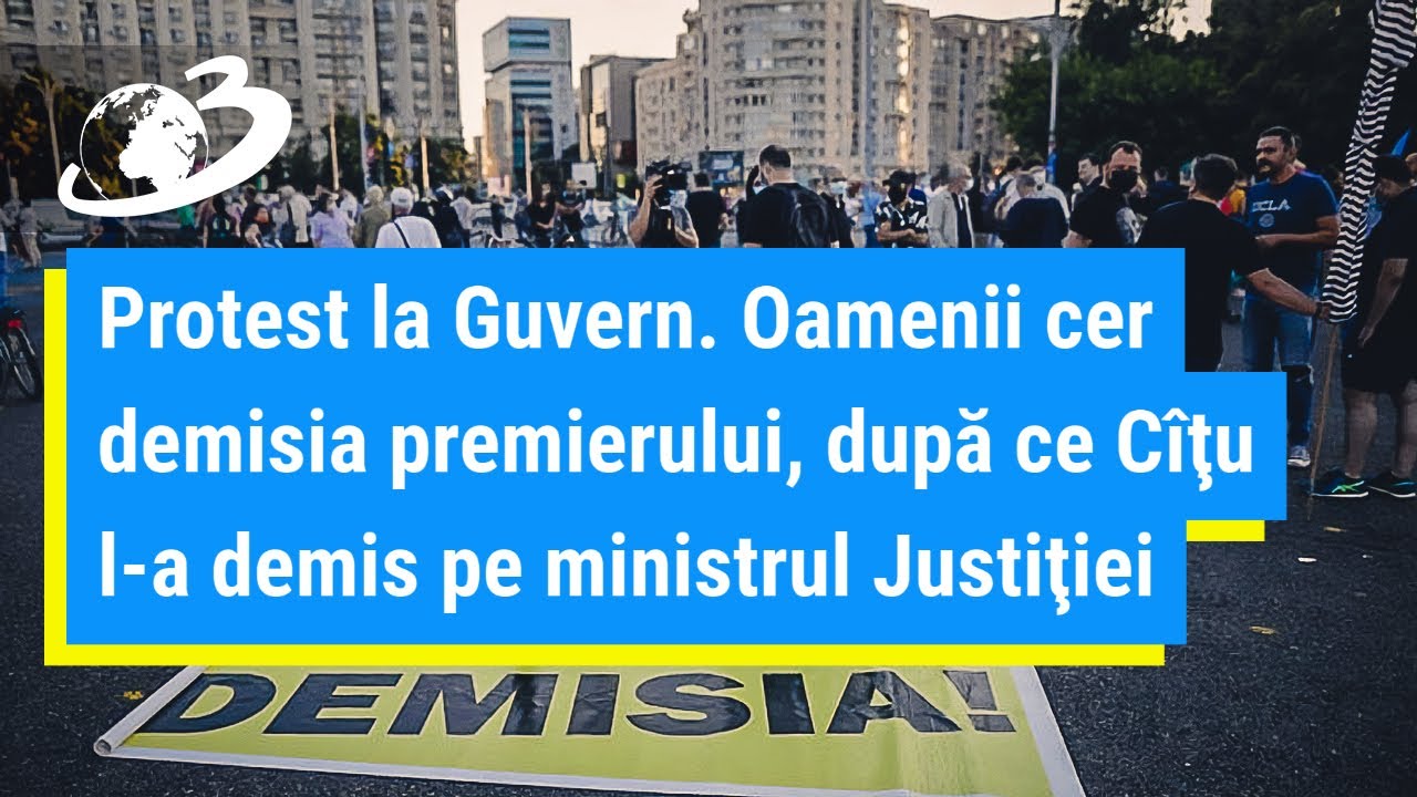 Protest la Guvern. Oamenii cer demisia premierului, după ce Cîţu l-a ...