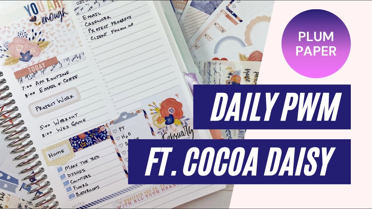 Plum Paper Daily PLAN WITH ME Ft. Cocoa Daisy #stickersubscription ...