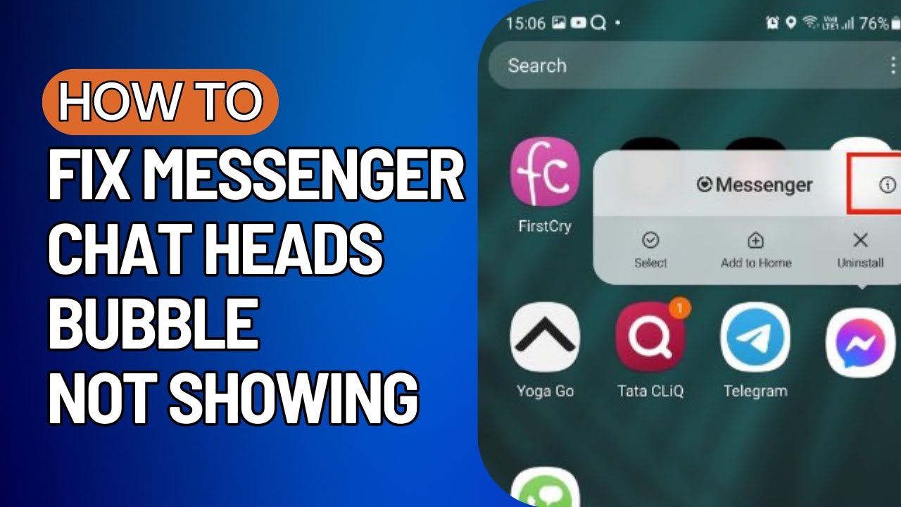 Fix Messenger chat heads/Bubble Not Showing on Android - YouTube