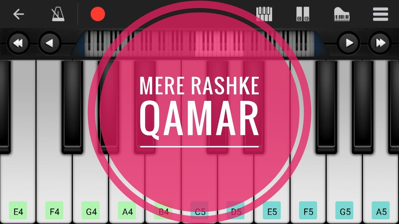 Mere Rashke Qamar | tutorial | on perfect piano instrumental. - YouTube