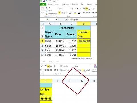 Calculate Overdue Days in Excel | Learn Excel | Excel Tutorial #shorts by #srsawaliyaeduworld ...
