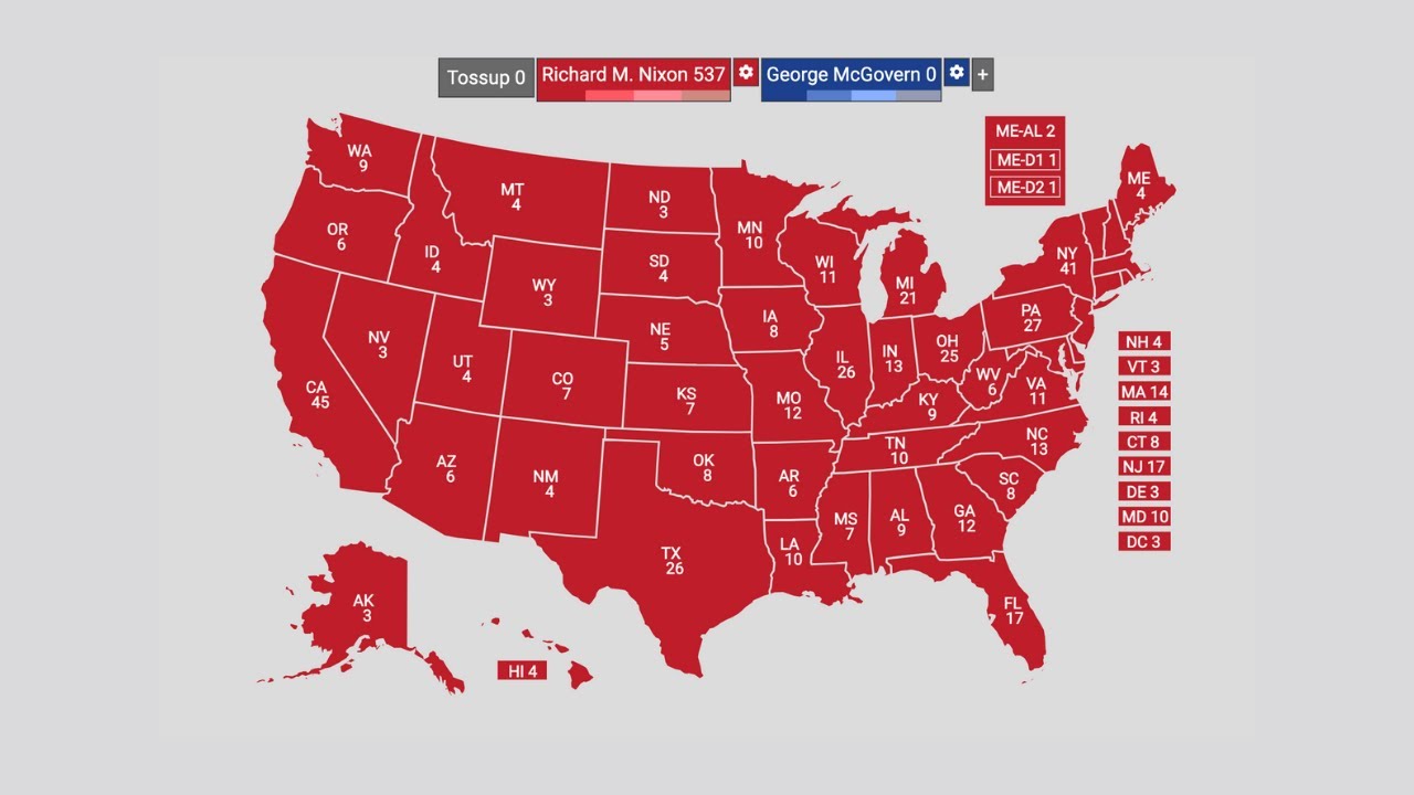 NIXON WINS MASSACHUSETTS AND DC IN 1972 - YouTube