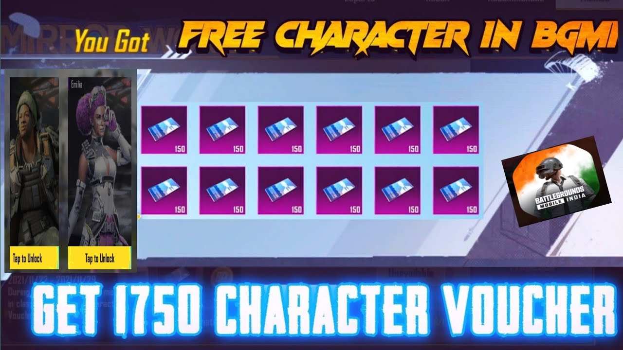 HOW TO GET FREE 1750 CHARACTER VOUCHER BGMI NEW CHARACTER VOUCHER EVENT ...