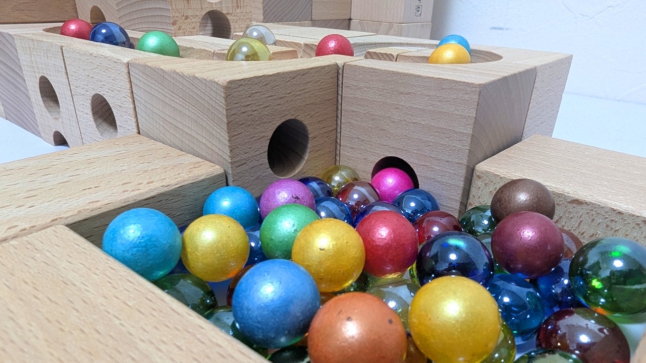 Marble Run ASMR ☆ Cuboro wooden blocks. Two route courses - YouTube